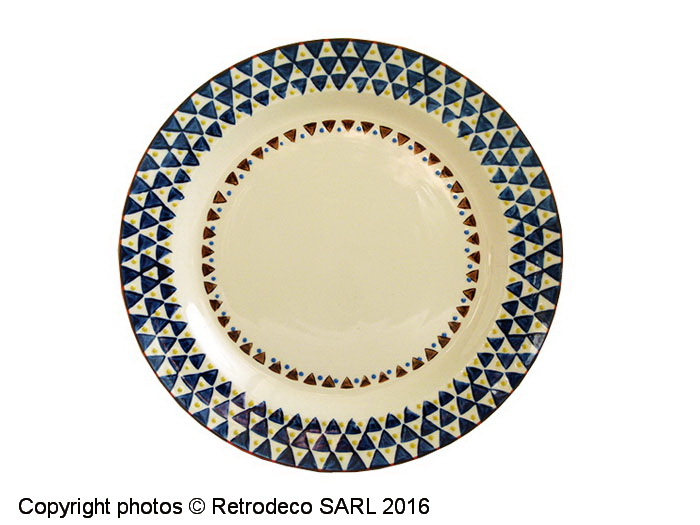 Assiette plate Paragon réf.1 déco ethnique Chehoma | Retrodeco