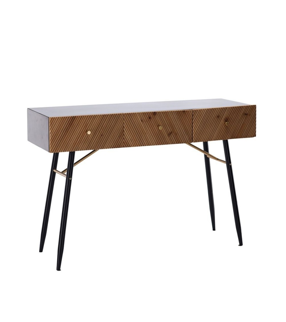 Console Mamey manguier et métal déco vintage Athezza | Retrodeco.fr