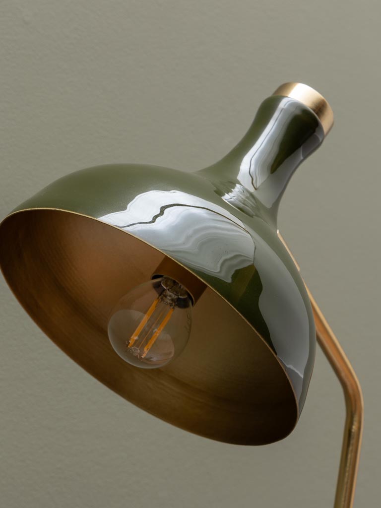 Lampe de bureau verte et dorée Olive | Retrodeco.fr