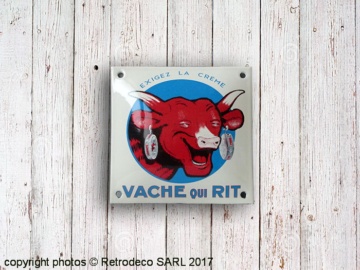 Plaque émaillée carrée La Vache qui rit Email Replica | Retrodeco.fr