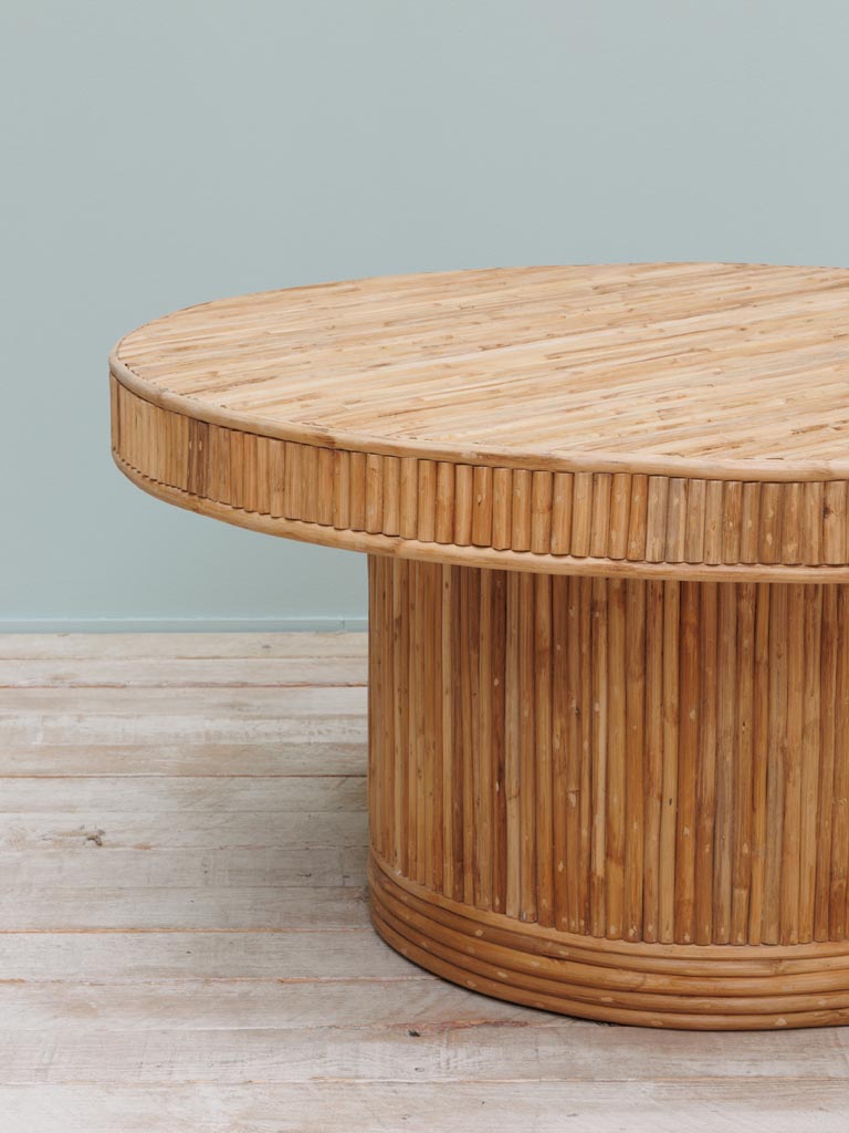 Table basse ronde rotin Barbade | Retrodeco