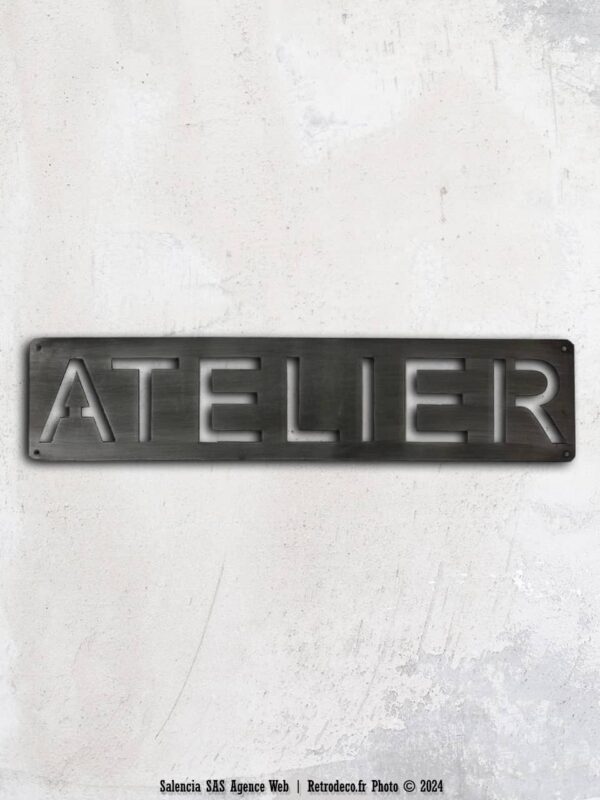 Plaque décorative Atelier ajourée déco industrielle Antic Line ...