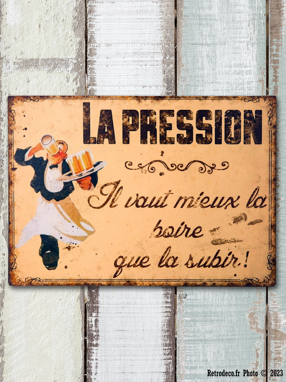 Plaque décorative Pression déco bistro Antic Line | Retrodeco.fr