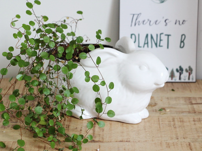 Cache-pot lapin en céramique blanche déco cosy Chehoma | Retrodeco.fr
