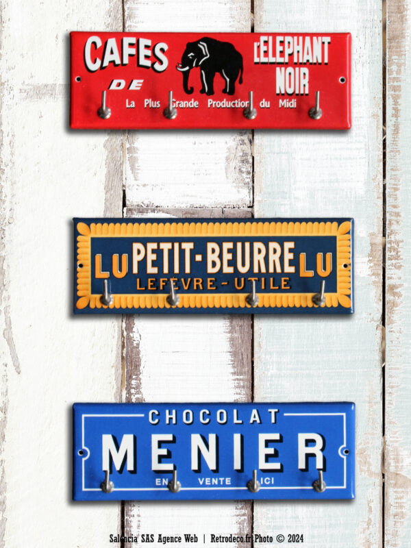 Accroche torchons émaillé 4 crochets | Retrodeco.fr