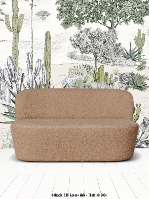 Canapé beige 2 places Birman Chehoma | Retrodeco.fr